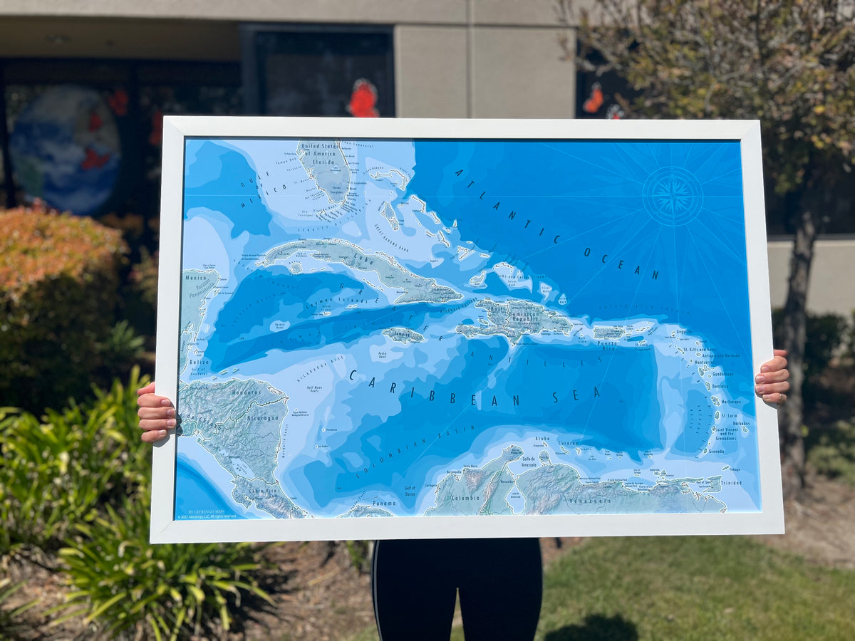 Nautical Map of the Caribbean - Wall Art – GeoJango Maps
