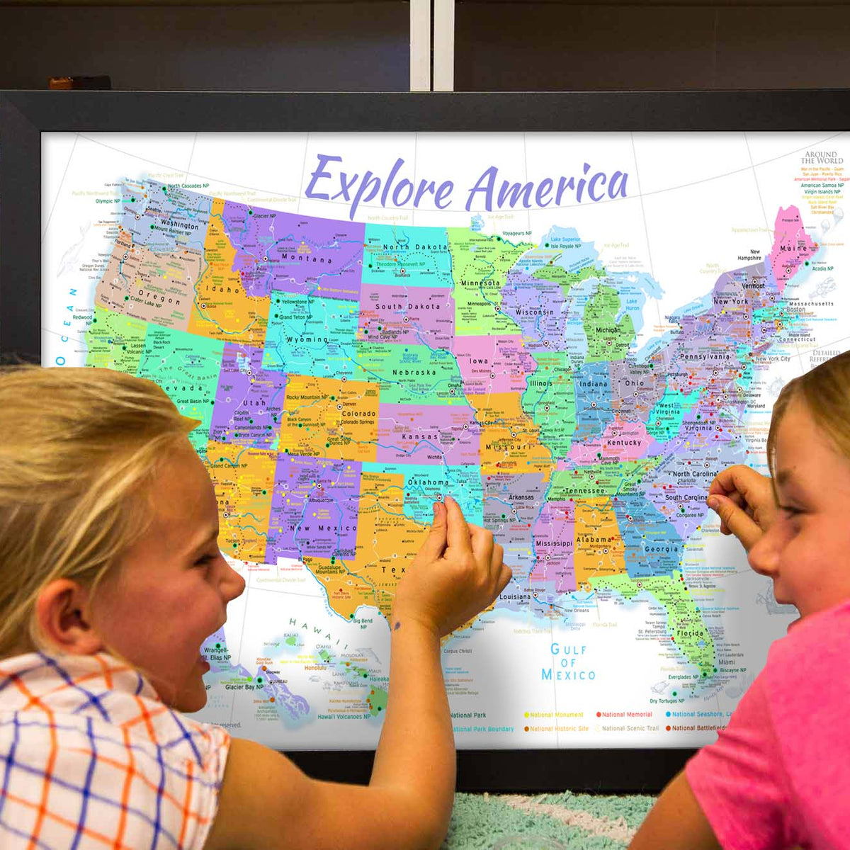 USA Map For Kids - Pastel Edition – GeoJango Maps