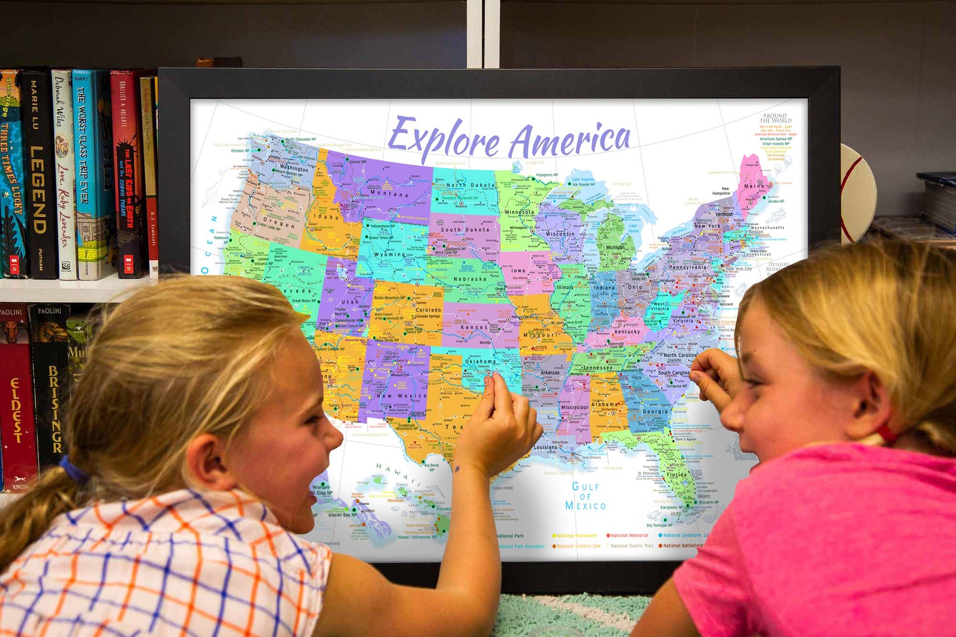 USA Map For Kids - Pastel Edition – GeoJango Maps