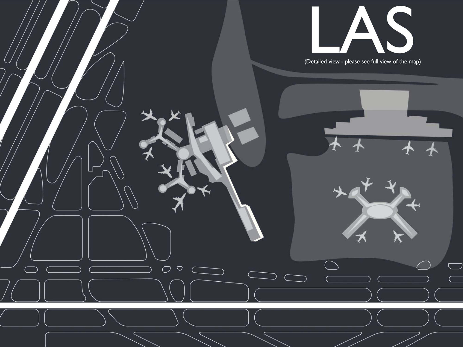LAS - Las Vegas Harry Reid Airport Map – GeoJango Maps