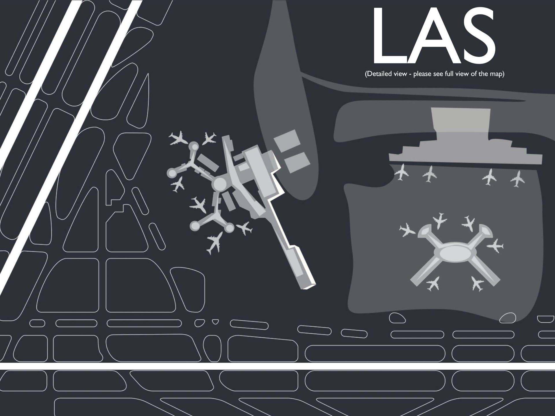 LAS - Las Vegas Harry Reid Airport Map – GeoJango Maps