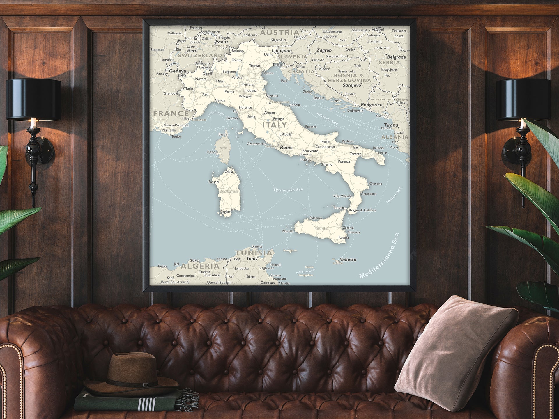Wall Map of Italy Framed Push Pin or Poster – GeoJango Maps