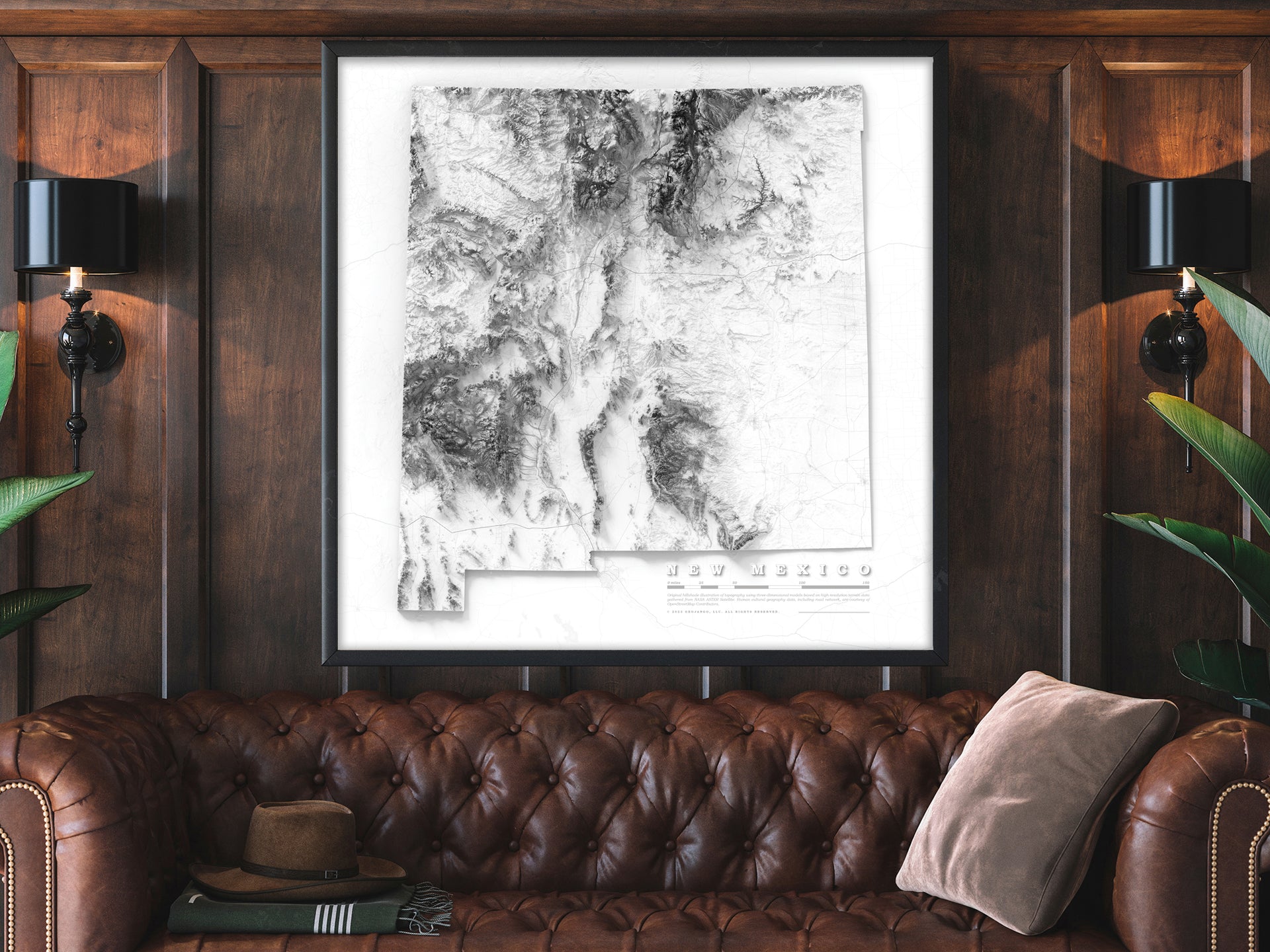 New Mexico Relief Map Topographic Elevation Map With Shaded Relief