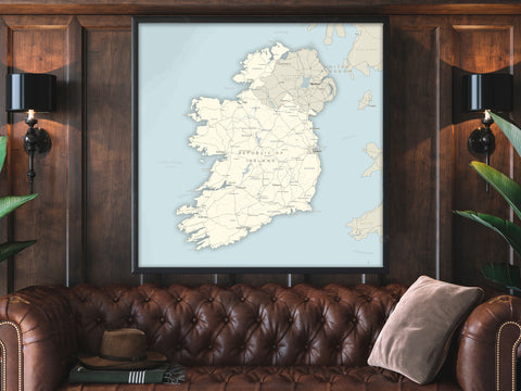 Map of Ireland | Framed Wall Map – GeoJango Maps