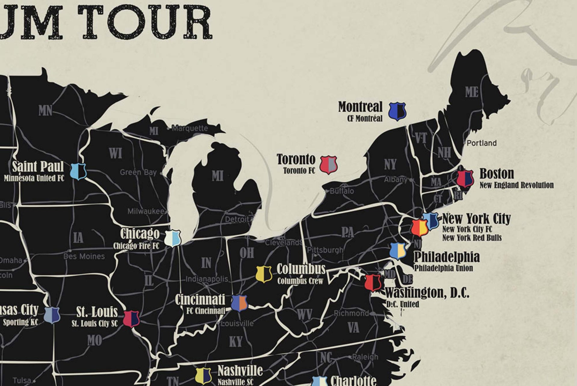 MLS Teams Map, American Soccer Map – GeoJango Maps