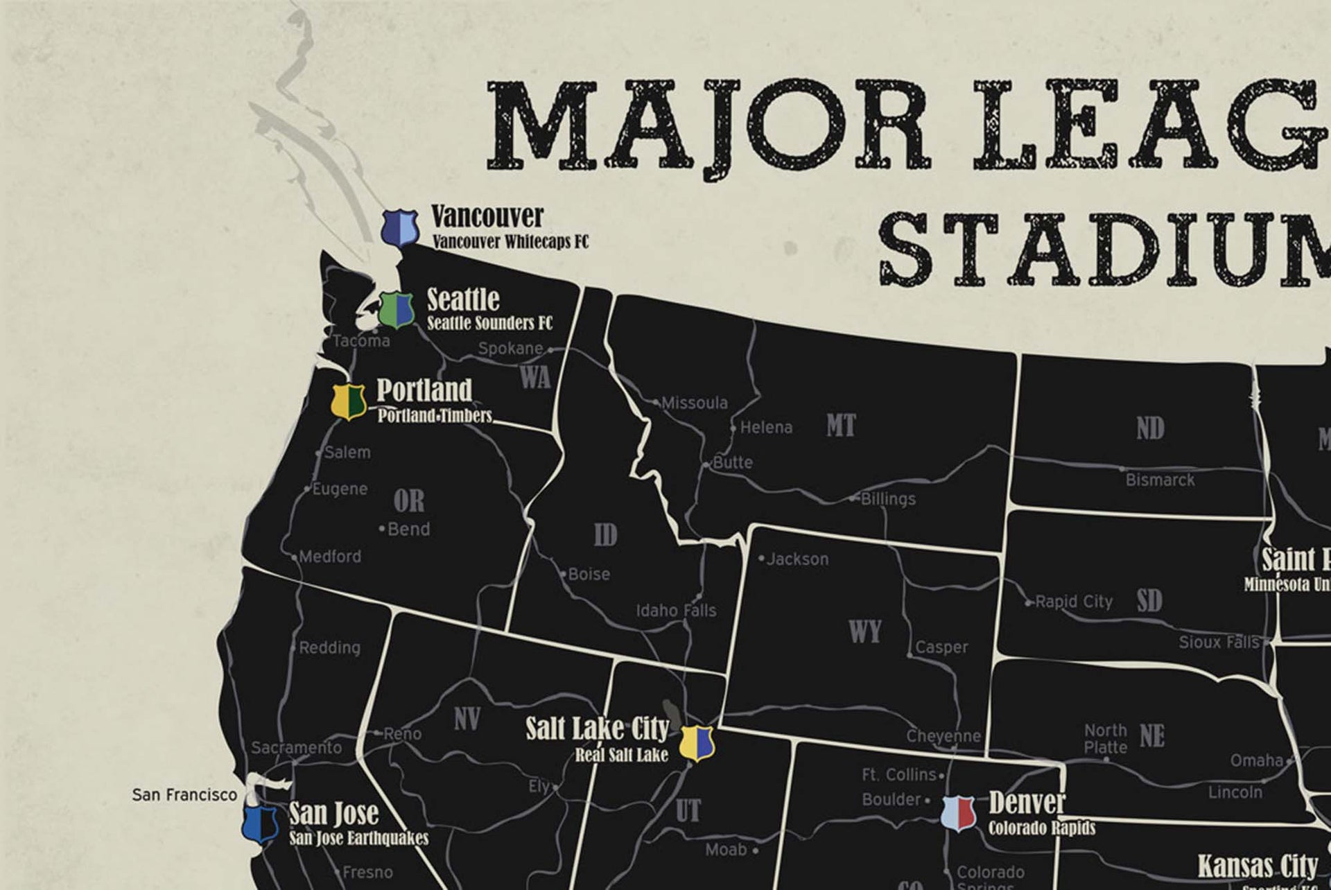MLS Teams Map, American Soccer Map – GeoJango Maps