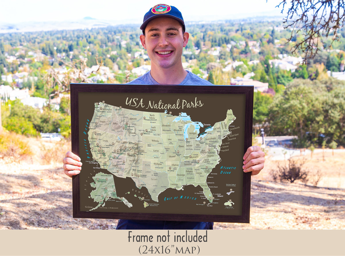 National Parks Sticker Map - Track USA Travels – GeoJango Maps