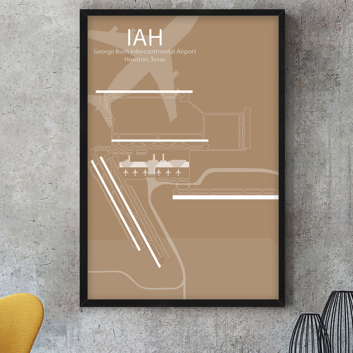 IAH - George Bush Airport Runway Map – GeoJango Maps
