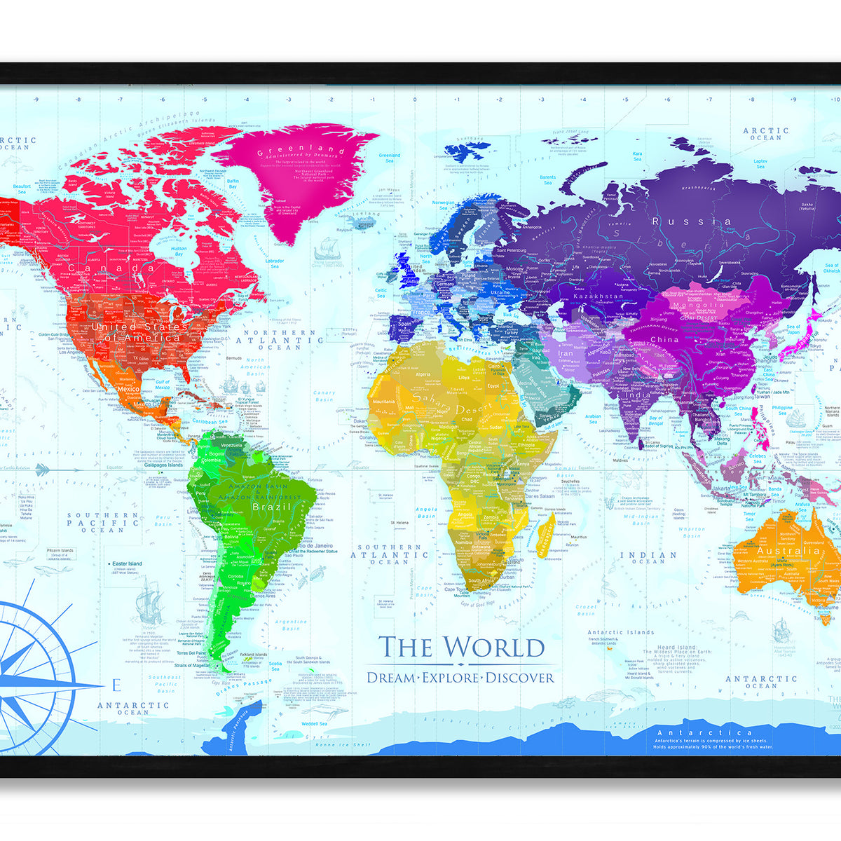 Rainbow World Map For Kids – GeoJango Maps