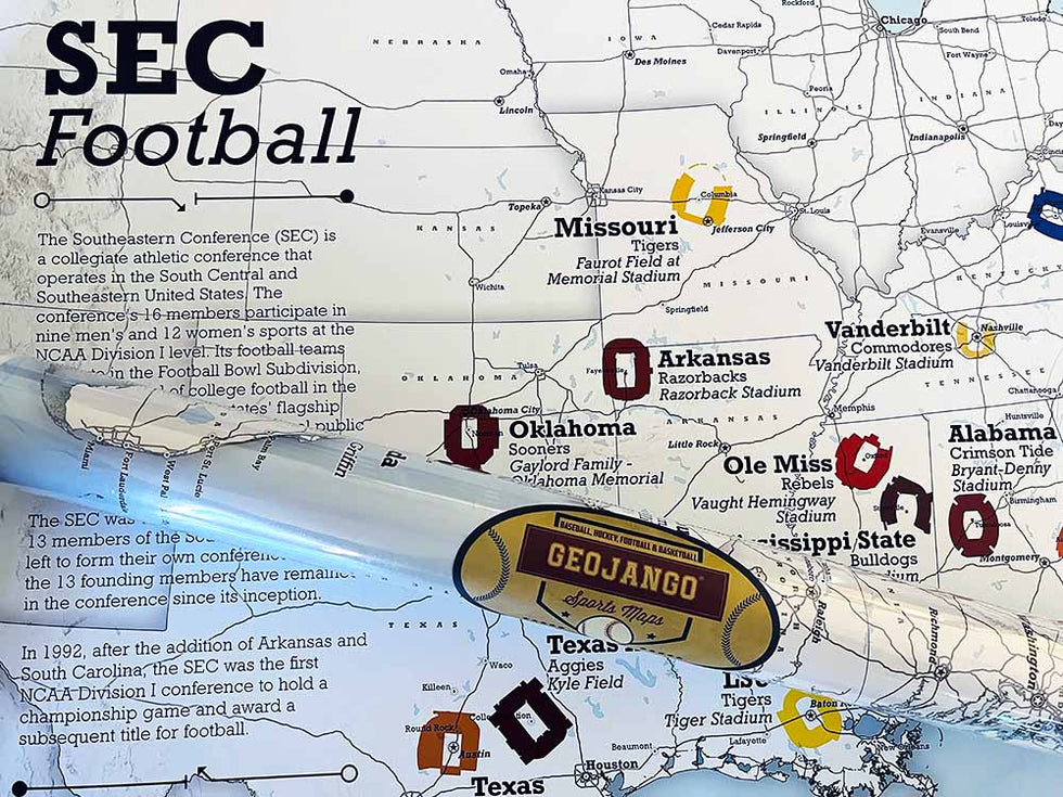 SEC College Football Stadium Map – GeoJango Maps