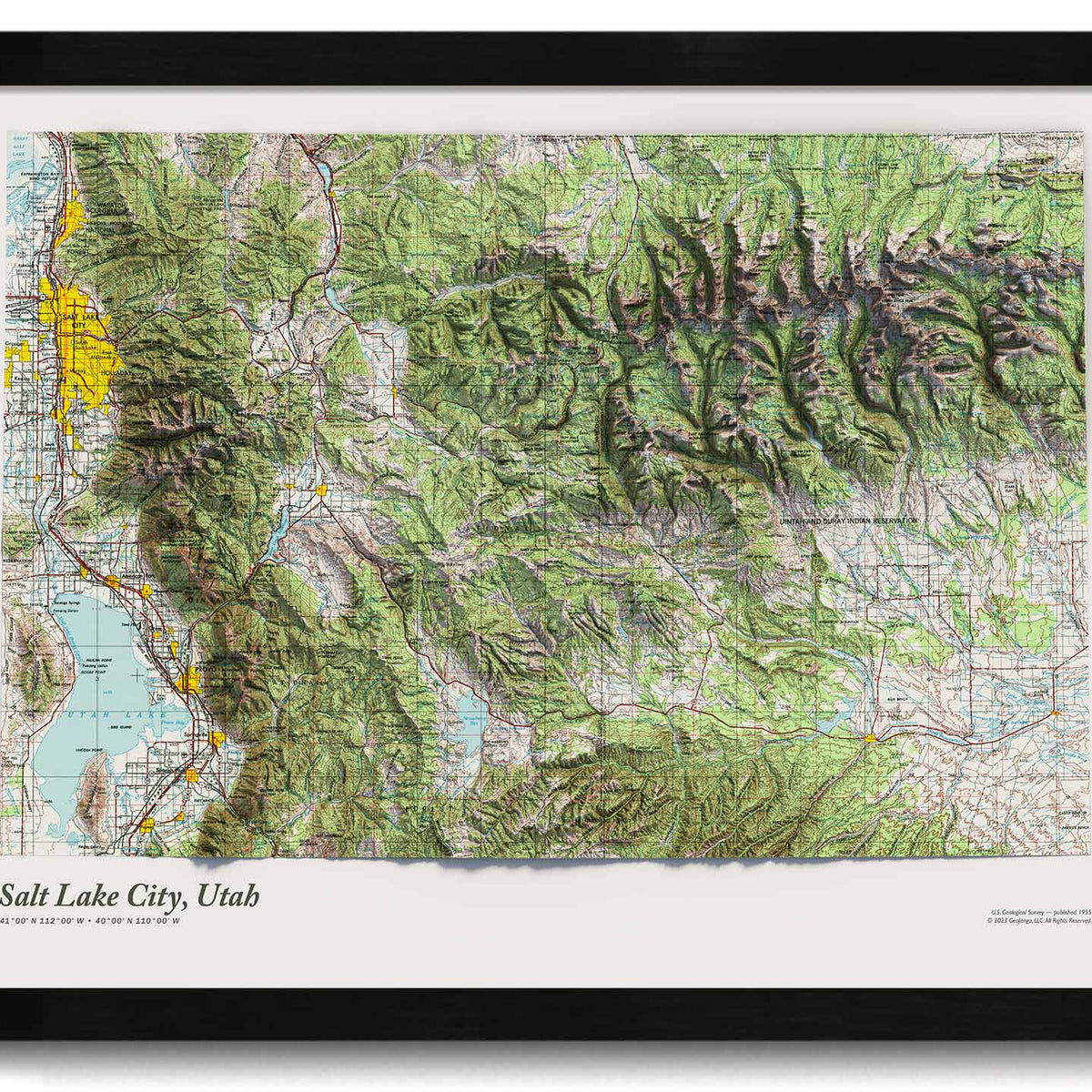 Shaded Relief Map of Salt Lake City, Utah – GeoJango Maps