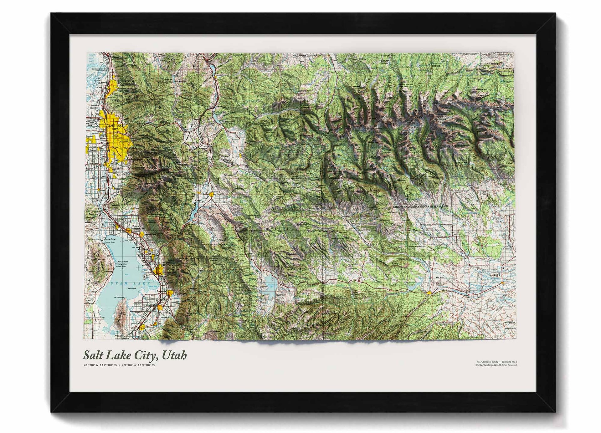 Shaded Relief Map of Salt Lake City, Utah – GeoJango Maps