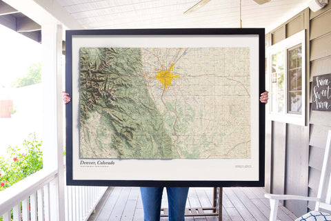 Elevation Map of Denver Colorado Shaded Relief – GeoJango Maps