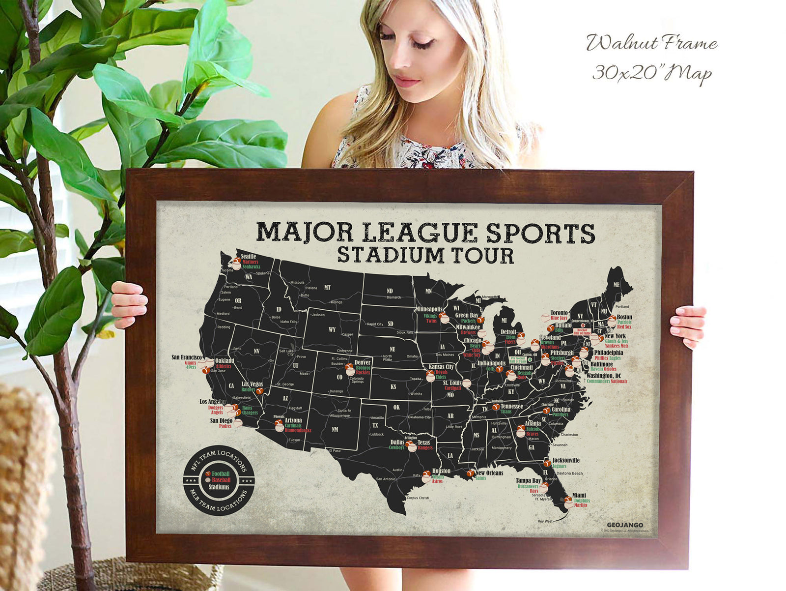 Football and Baseball Stadium Map – GeoJango Maps