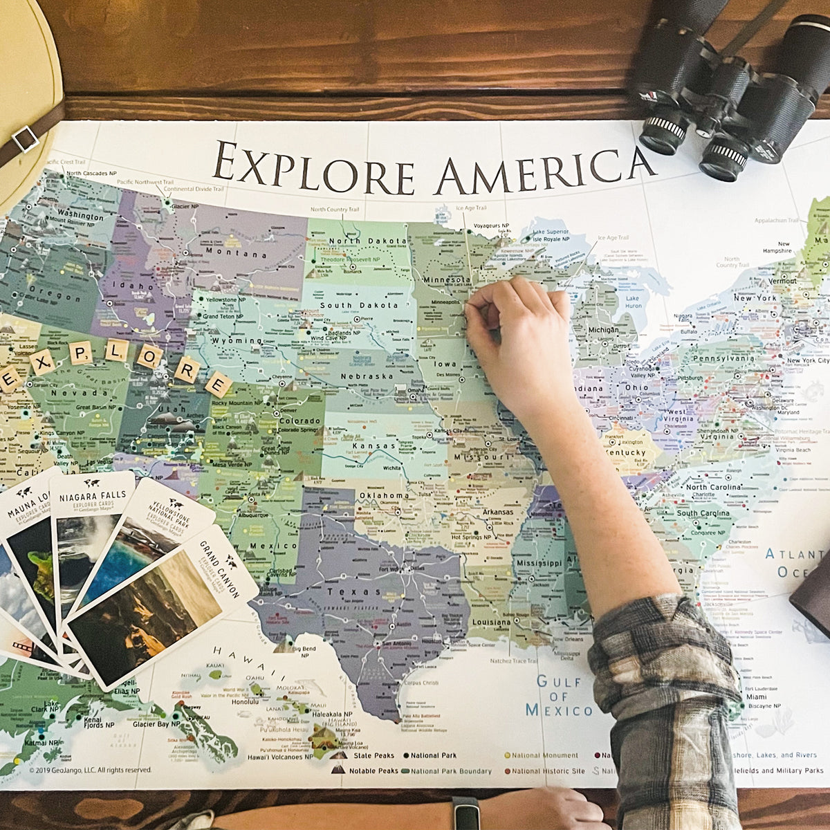 National Parks Checklist Map - US Travel Map White – GeoJango Maps