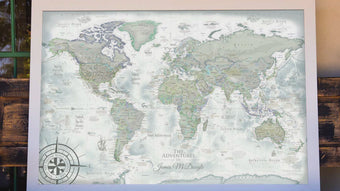 Darwin Explorer's Labeled Map of the World - Personalized Travel Map ...