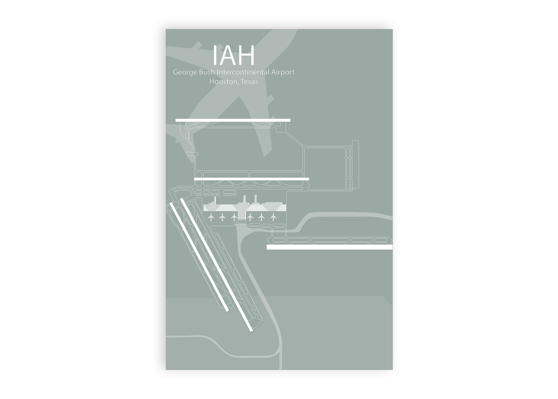 IAH - George Bush Airport Runway Map – GeoJango Maps