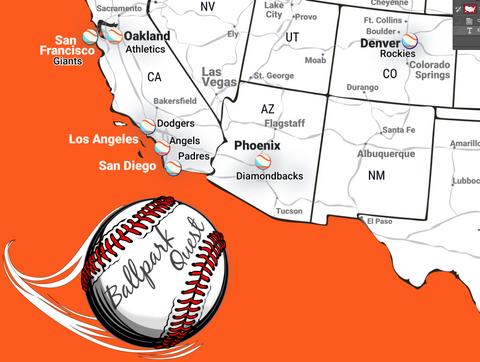 Baseball Stadium Map - Framed - SF Giants – GeoJango Maps