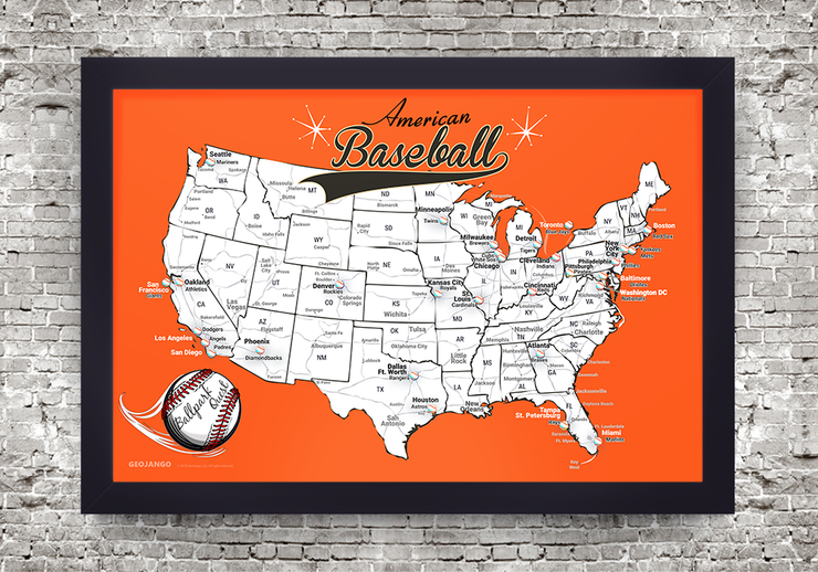 Baseball Stadium Map - Framed - SF Giants – GeoJango Maps
