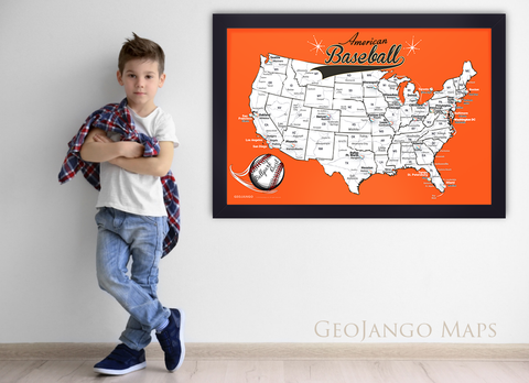 Baseball Stadium Map - Framed - SF Giants – GeoJango Maps