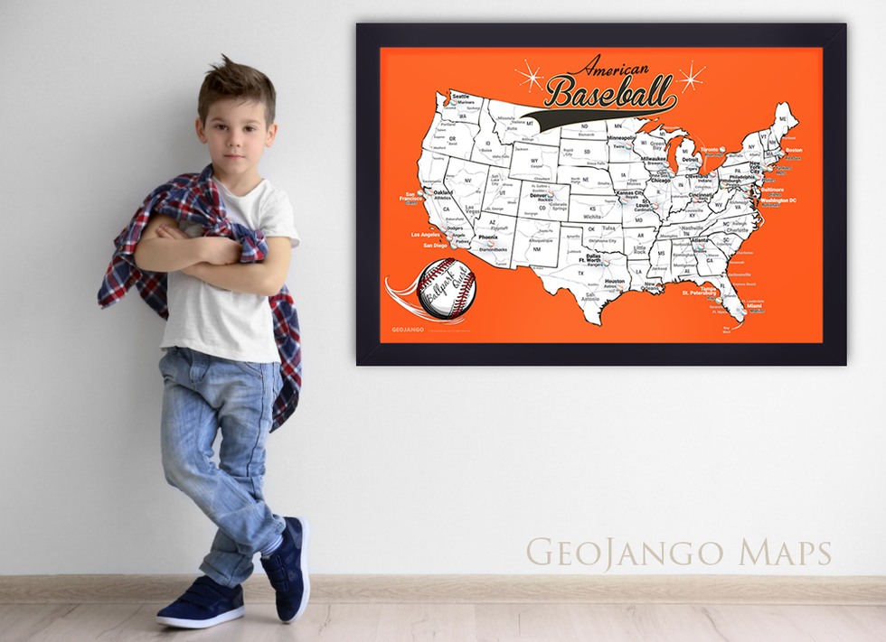 Baseball Stadium Map - Framed - SF Giants – GeoJango Maps