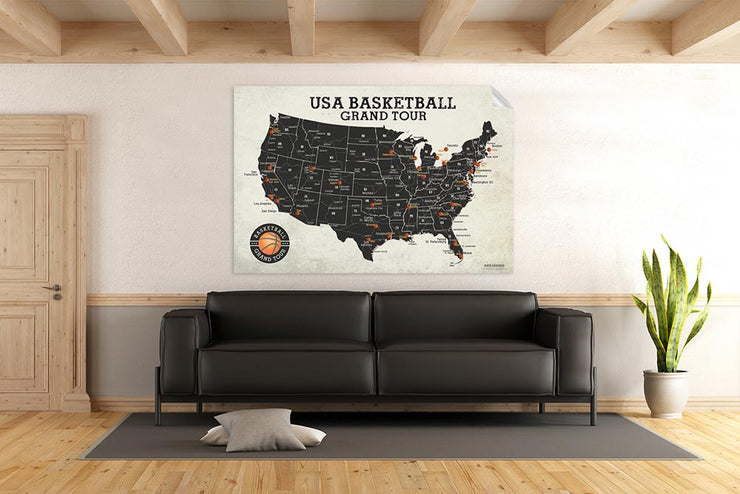 Basketball Wall Art, Map of NBA Teams – GeoJango Maps
