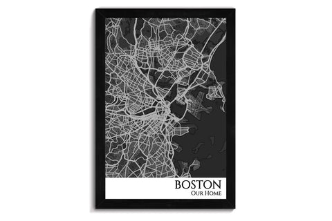 Boston City Streets Push Pin Map Wall Art – GeoJango Maps