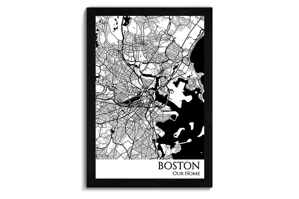 Boston City Streets Push Pin Map Wall Art – GeoJango Maps
