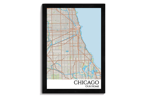 Chicago City Streets Push Pin Map Wall Art – GeoJango Maps