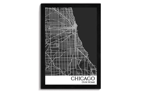 Chicago City Streets Push Pin Map Wall Art – GeoJango Maps