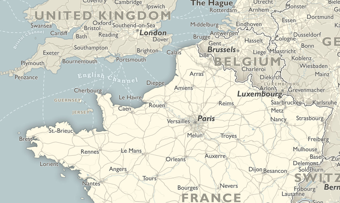 Wall Map of France, Europe - Push Pin Ready or Rolled Prints – GeoJango ...