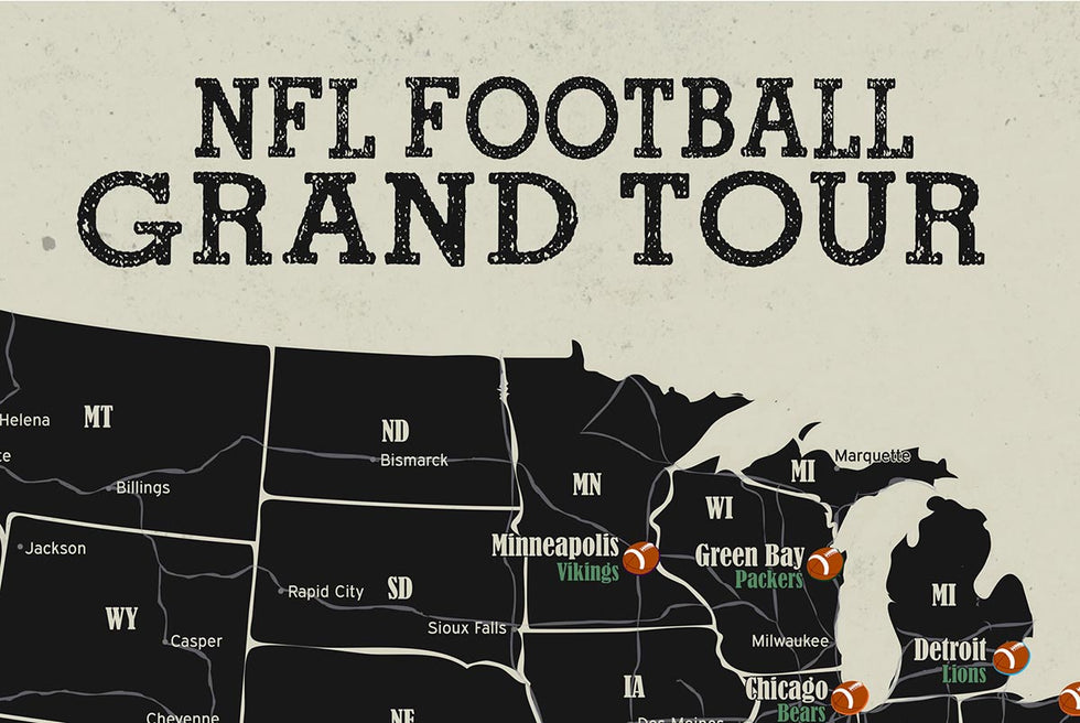 NFL Map, Football Teams and Stadiums – GeoJango Maps