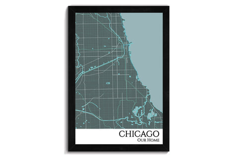 Chicago City Streets Push Pin Map Wall Art – GeoJango Maps