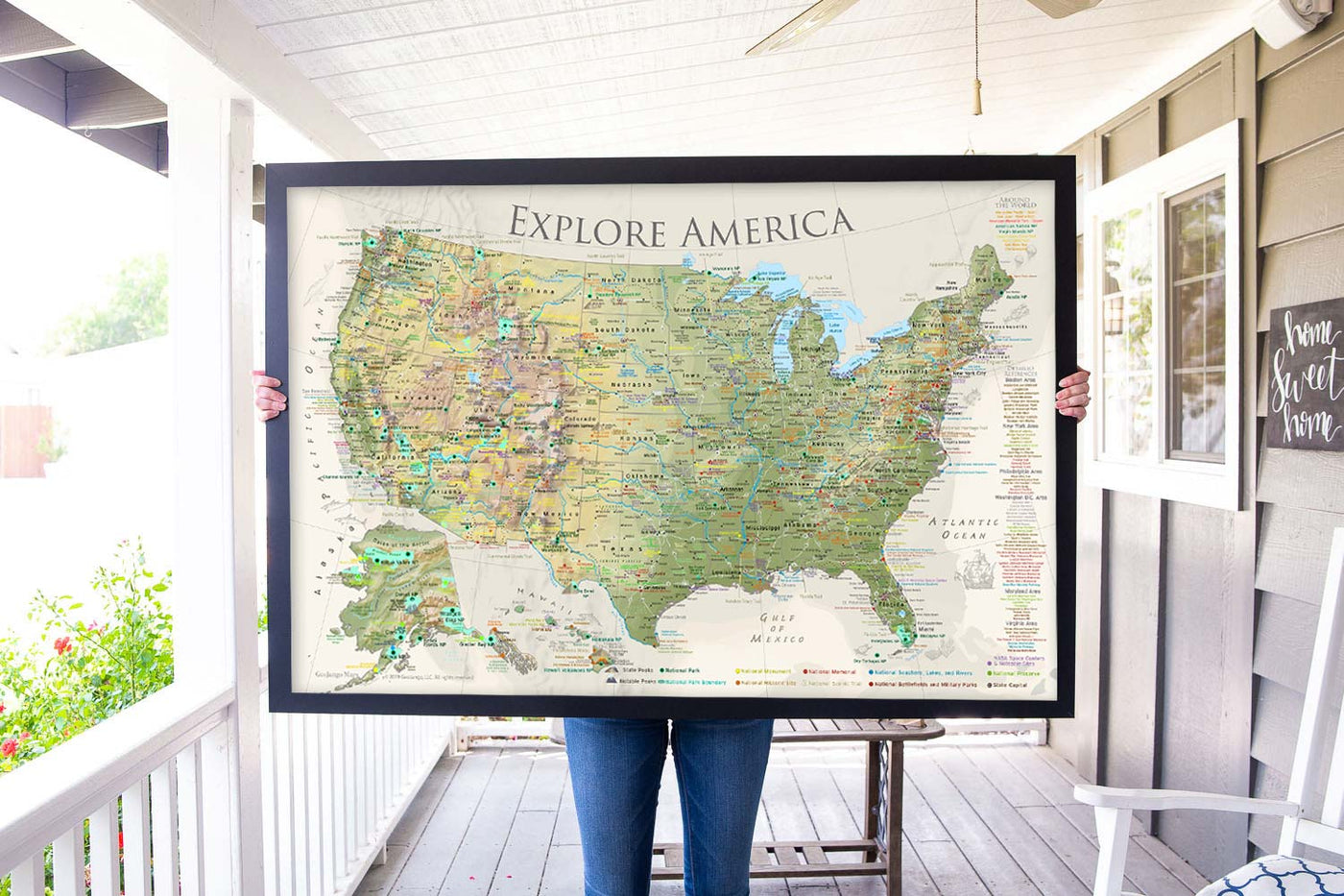 Nautilus USA Map - National Parks Push Pin Travel Map – GeoJango Maps