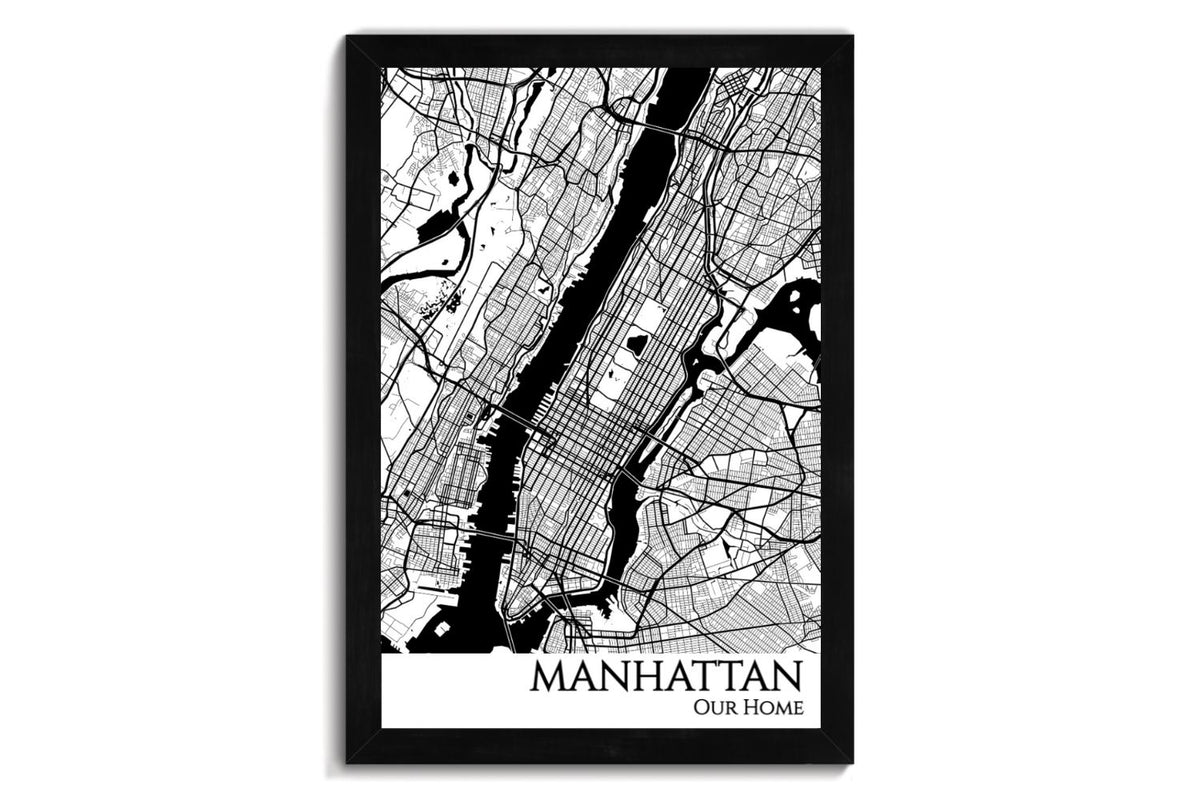 New York Manhattan City Push Pin Map – GeoJango Maps