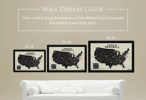 MLB Map - Ballparks and Teams - Baseball Stadium Wall Art | GeoJango ...