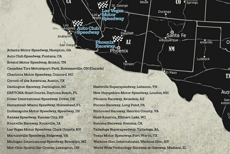 NASCAR Tracks Map – GeoJango Maps