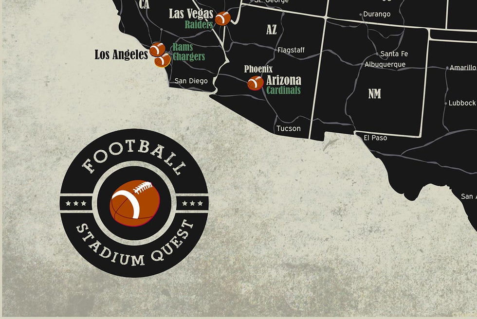 NFL Map, Football Teams and Stadiums – GeoJango Maps