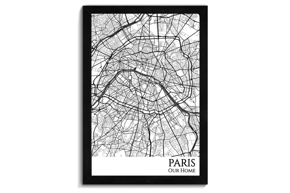 Paris France City Streets Push Pin Map Wall Art – GeoJango Maps