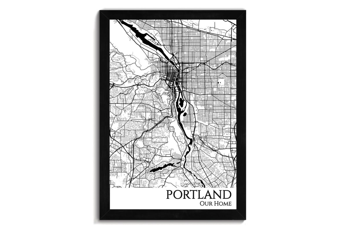 Portland Oregon City Push Pin Map – GeoJango Maps