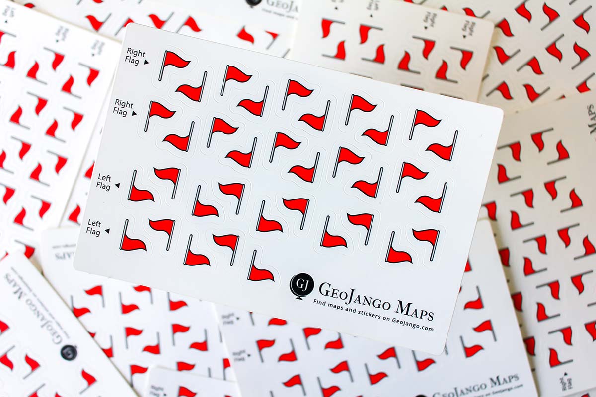 Red Flag Stickers to mark locations – GeoJango Maps