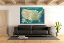 Topographical USA Map - Vinyl Wall Decal – GeoJango Maps