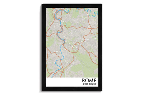 Rome City Streets Push Pin Map Wall Art – GeoJango Maps