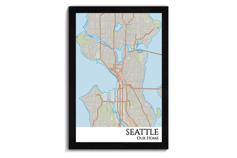 Seattle City Streets Push Pin Map Wall Art – GeoJango Maps