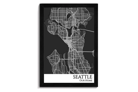 Seattle City Streets Push Pin Map Wall Art – GeoJango Maps