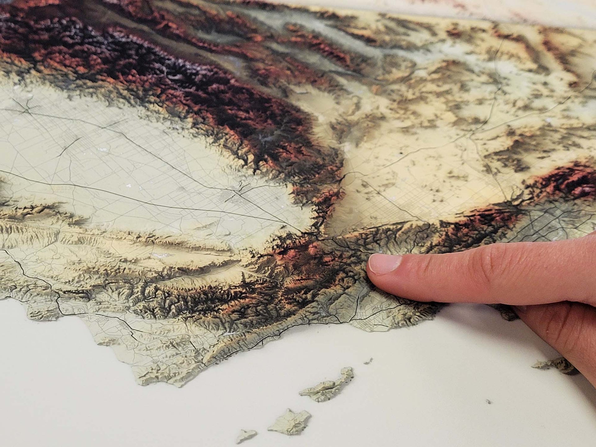 California Elevation Map with Shaded Relief, 24x24 inches – GeoJango Maps