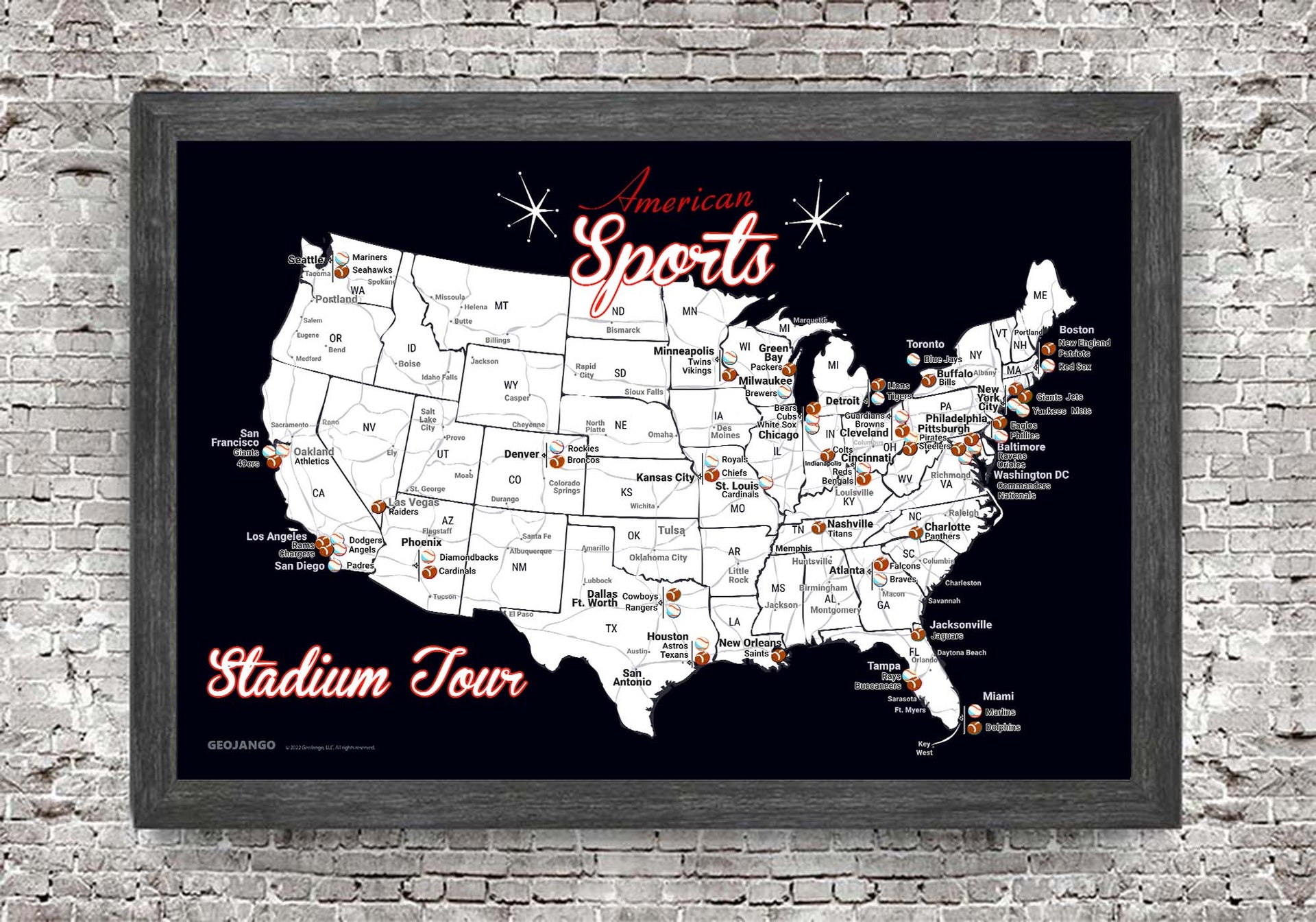 Football & Baseball Stadium Map – GeoJango Maps