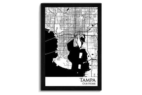 Tampa Florida City Push Pin Map – GeoJango Maps