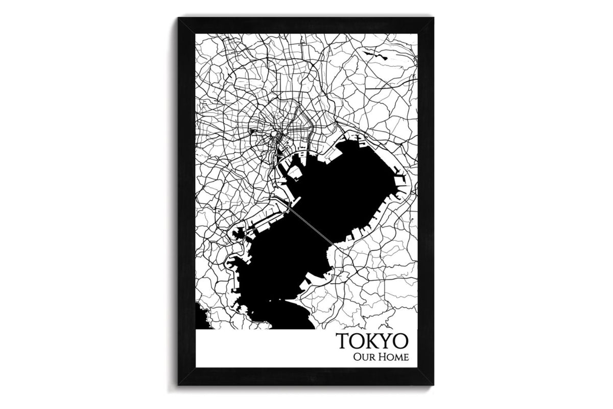 Tokyo Japan City Streets Push Pin Map Wall Art – GeoJango Maps