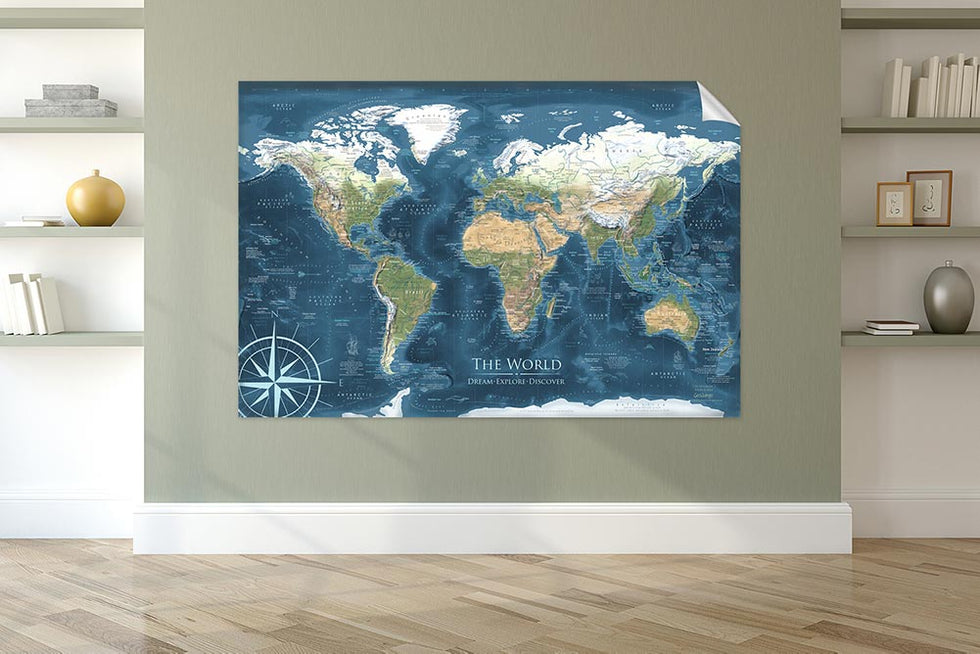 Voyager 2 Peel and Stick World Map Wall Decal – GeoJango Maps